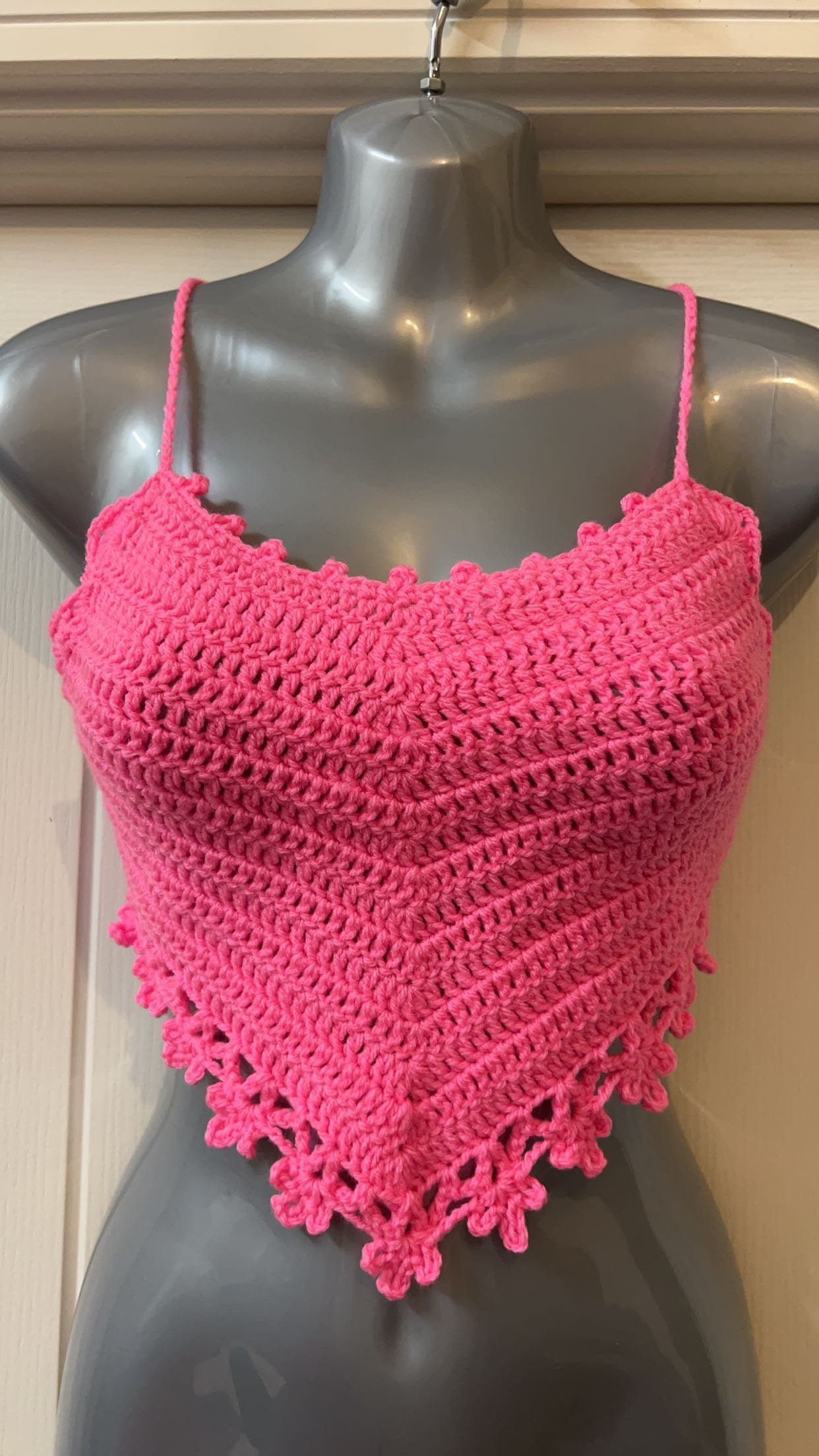 Pink Crochet Heart Top - Etsy