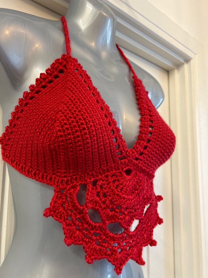 Crochet Red Boho Crochet Top - Etsy
