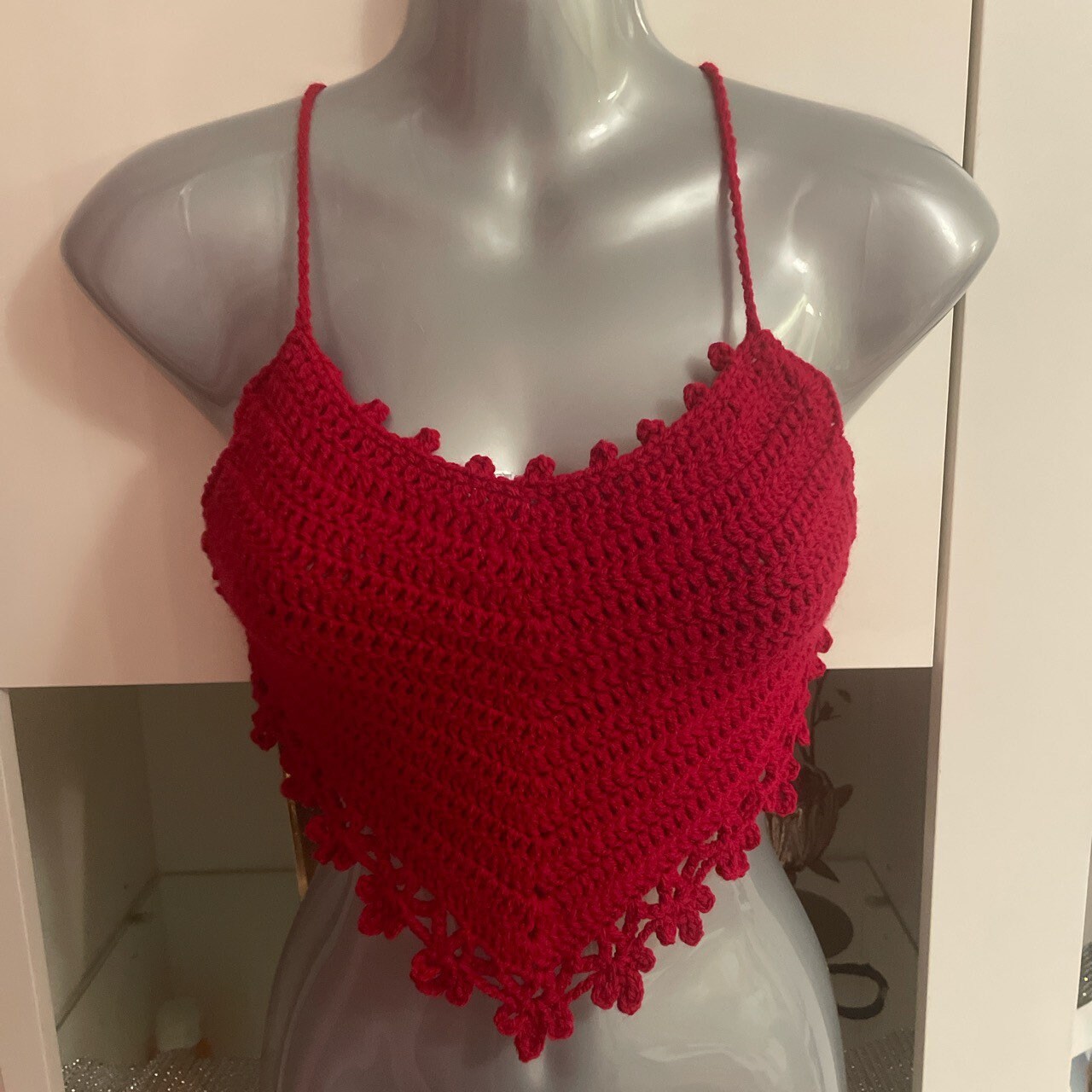 Crochet Red Heart Crop Top - Etsy