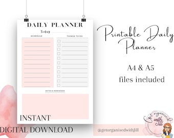 Pink Digital Daily Planner - Printable - Etsy