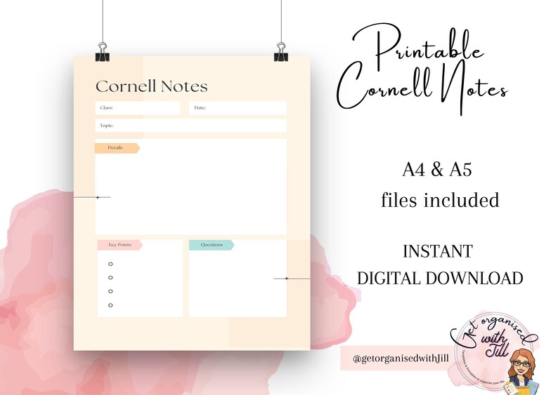 Printable Cornell Notes | Student Notes | Notetaking | Revision ...