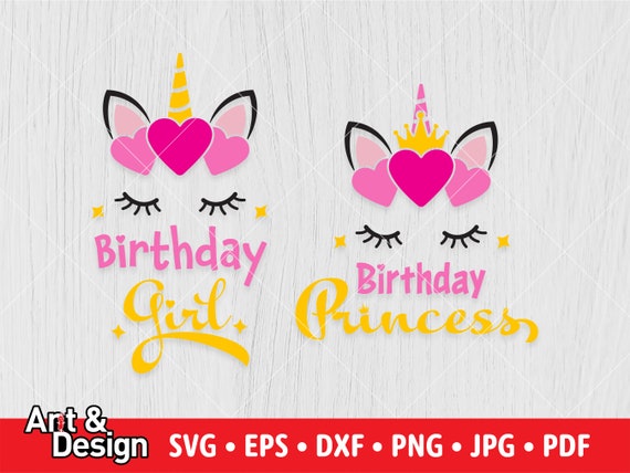 Unicorn Birthday Girl Svg Unicorn Birthday Svg Unicorn Etsy