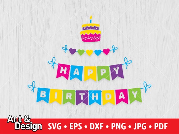 Happy Birthday SVG Birthday Cake SVG Birthday Party - Etsy