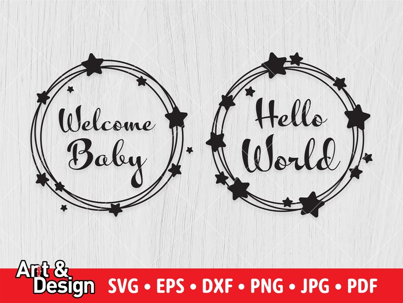 Hello World Monogram Svg Welcome Baby Svg Baby Shower - Etsy