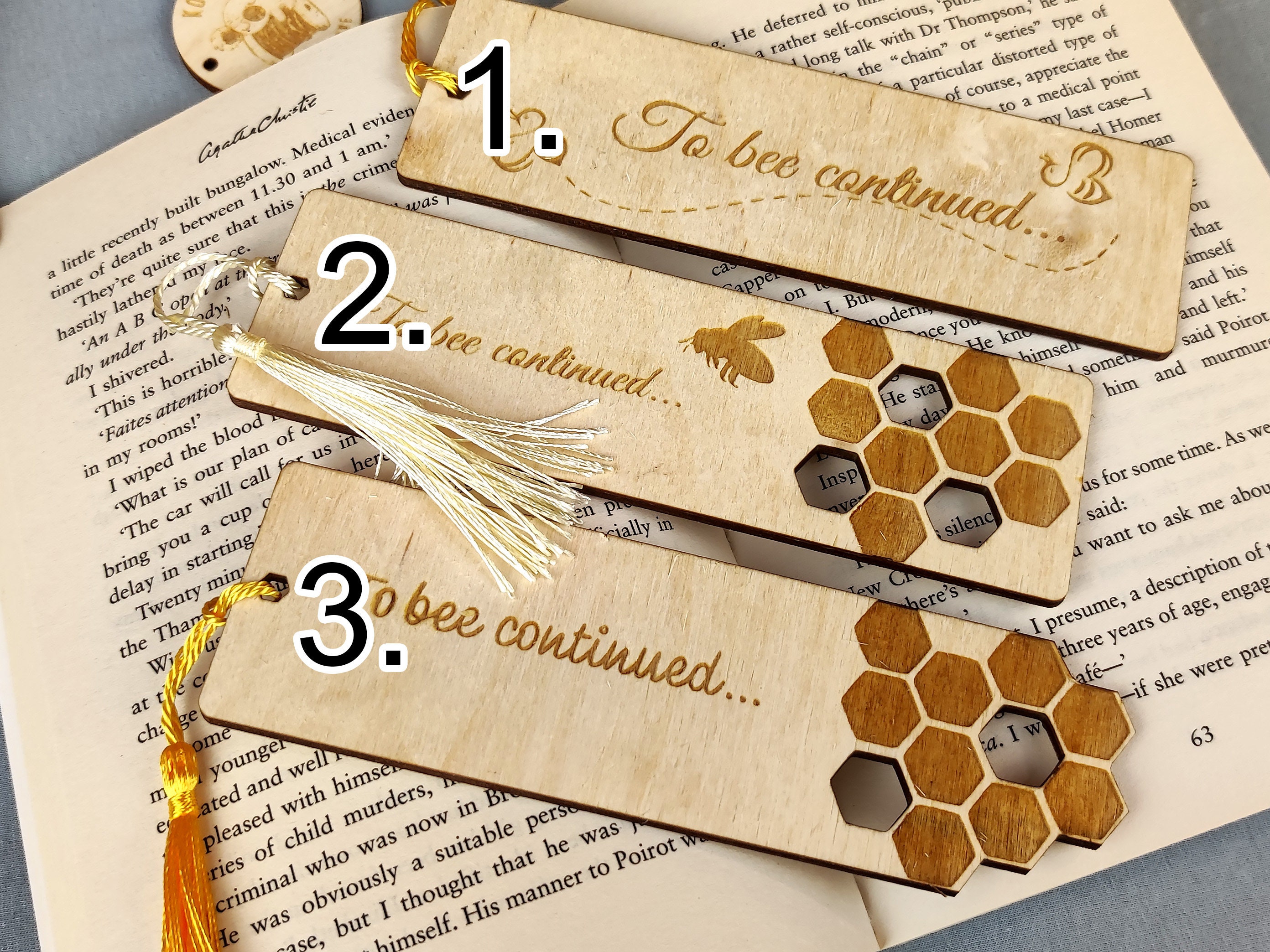 Personalised Wooden Bee Bookmark to Bee Continued With Tassel, Teacher ...