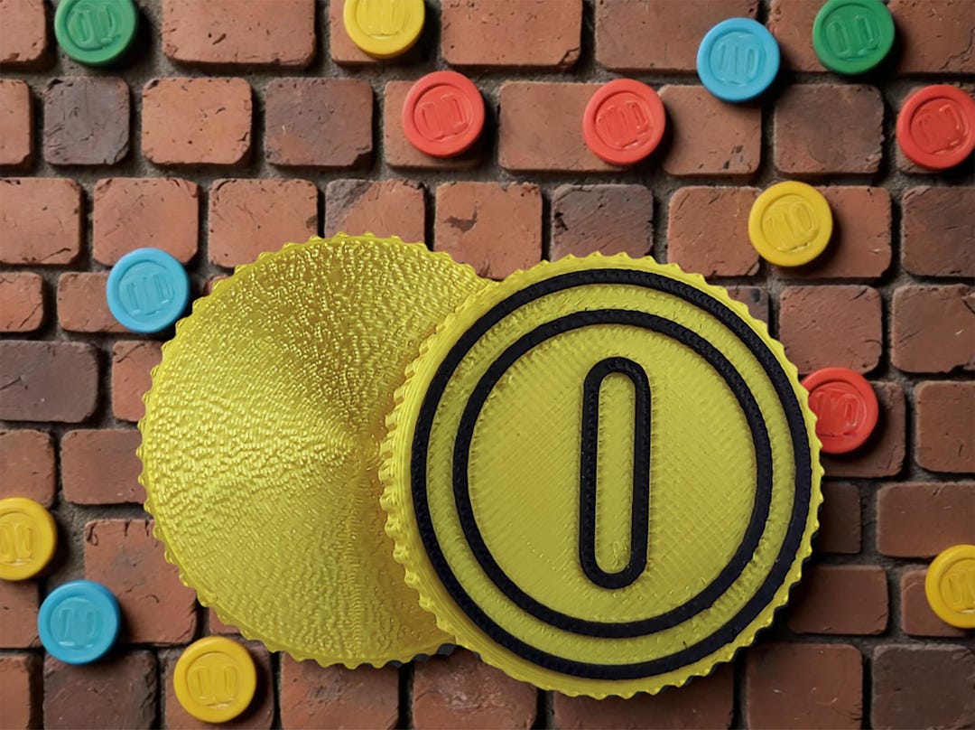 3D Printed Super Mario Coin Fidget Slider Magnet Slider - Etsy