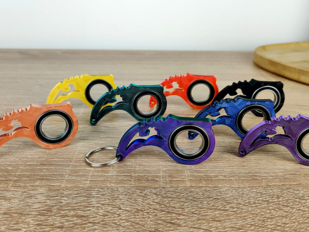 Cool Fidget Spinner Keychain, Finger Spinner Keyrambit Set With Shark ...