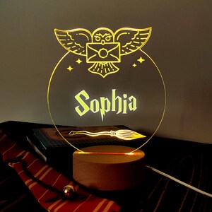 Owl Lamp Magic Night Light Wizard LED Light Owl Lamp Fan Birthday Gift ...