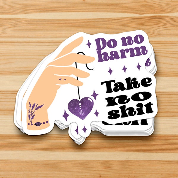 Do No Harm but Take No Shit Sticker - Etsy