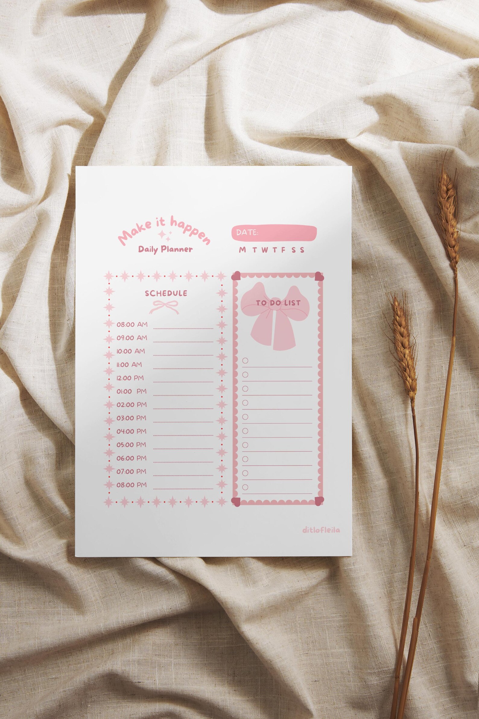 Aesthetic Daily Planner Printable | Cute Pastel Schedule and To-do List ...