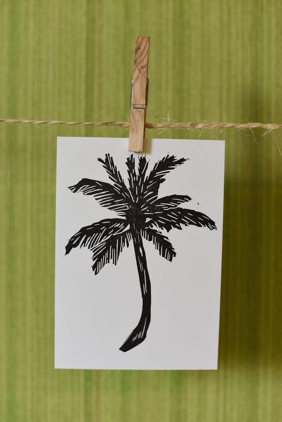 Australia - Palm Tree: Linoleum Post Card Print - Etsy