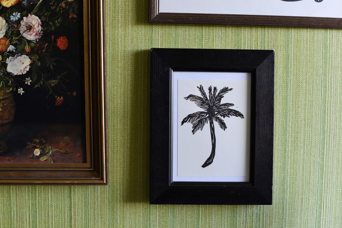 Australia - Palm Tree: Linoleum Post Card Print - Etsy