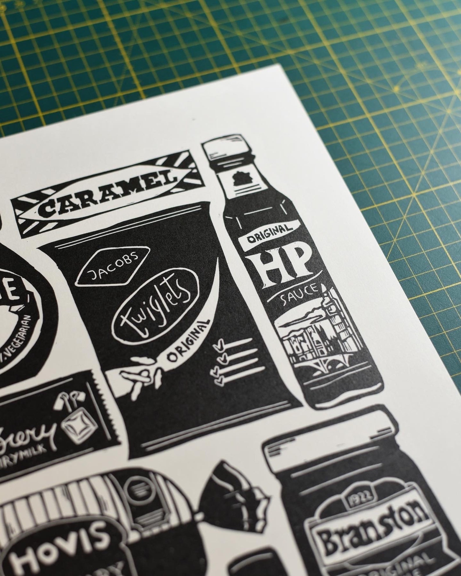 British Essentials - A3 Linoleum/block Print. British/english/irish ...