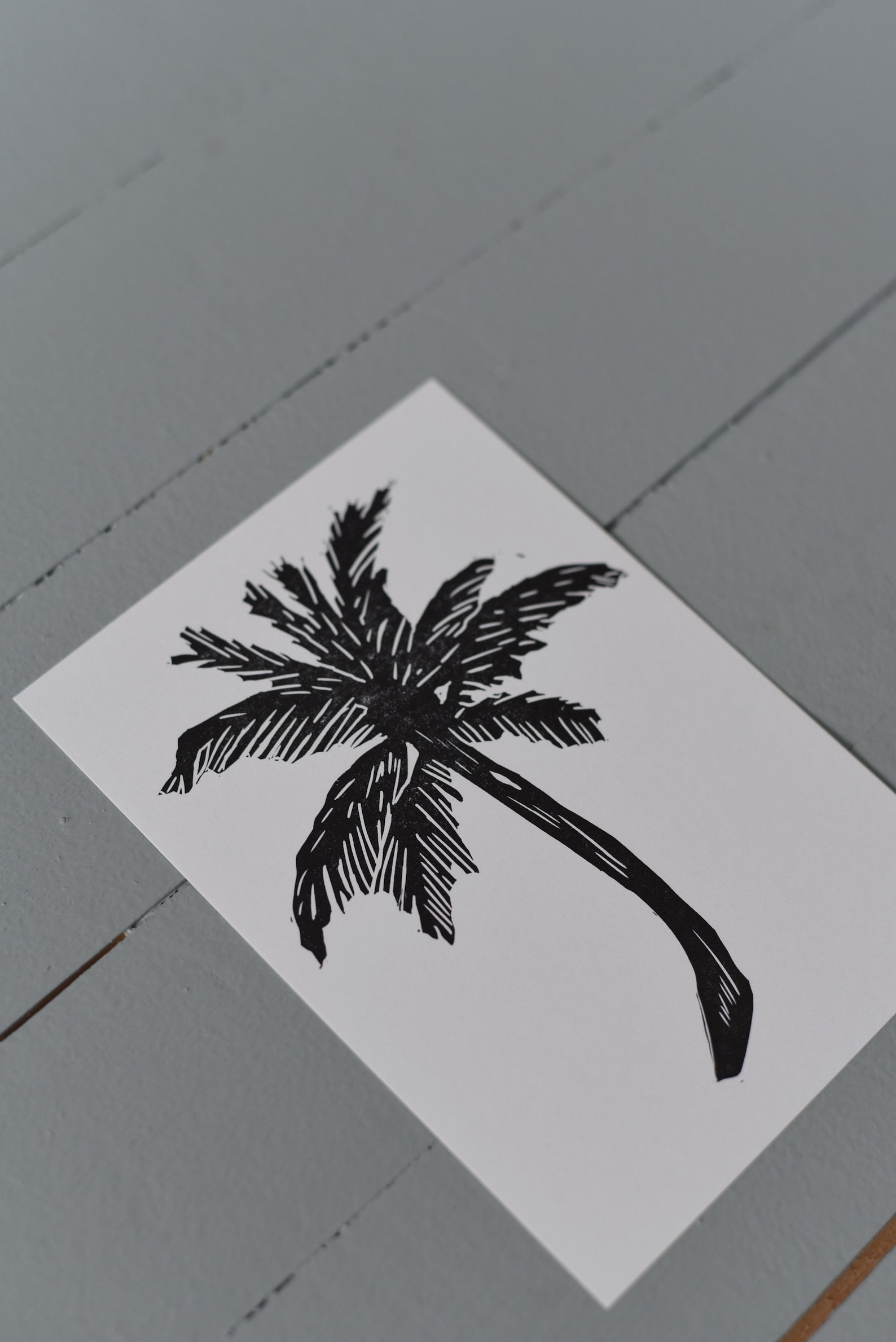 Australia - Palm Tree: Linoleum Post Card Print - Etsy