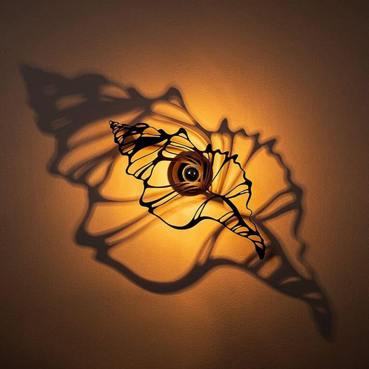 Shadow Lamp, Wooden Lamp,wall Decor, Wall Art, Wall Shadow Lamp, Black ...