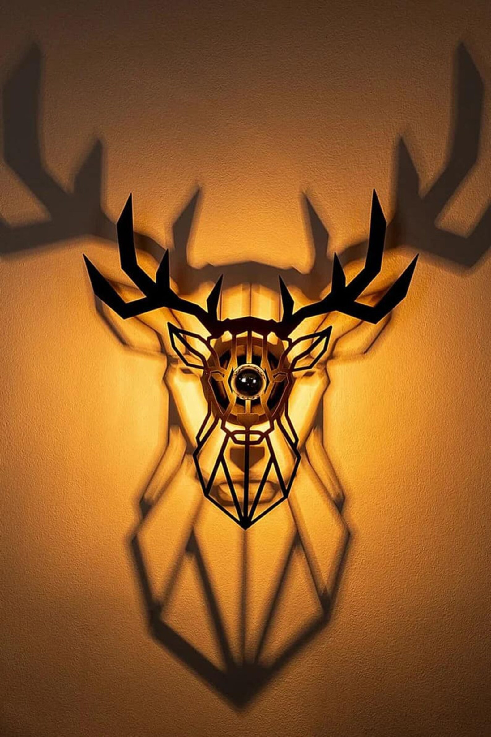 Shadow Lamp, Wooden Lamp,wall Decor, Wall Art, Wall Shadow Lamp, Black ...