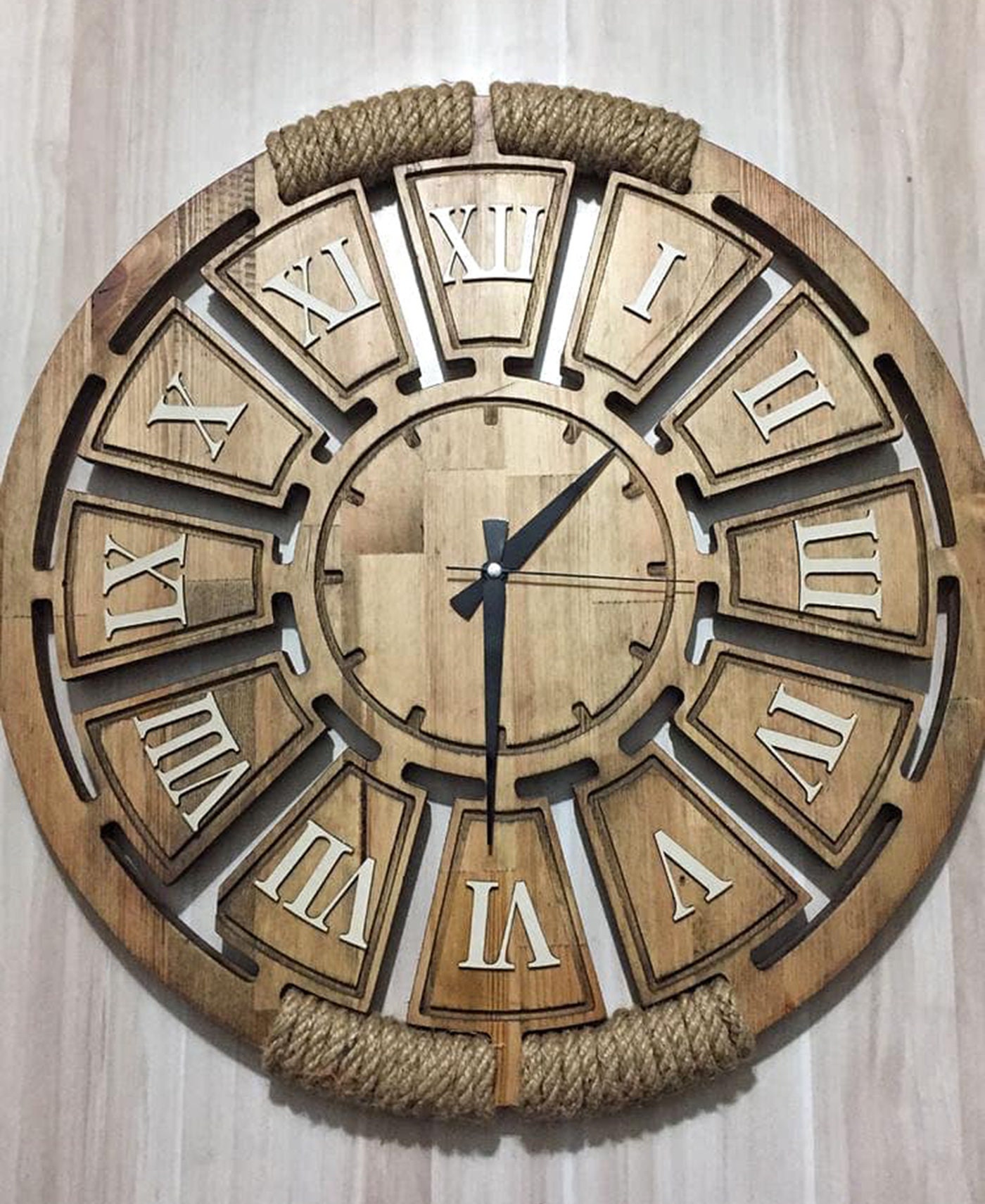 Wooden Rope Decorative Wall Clock,stunning and Sophisticated Stylish ...