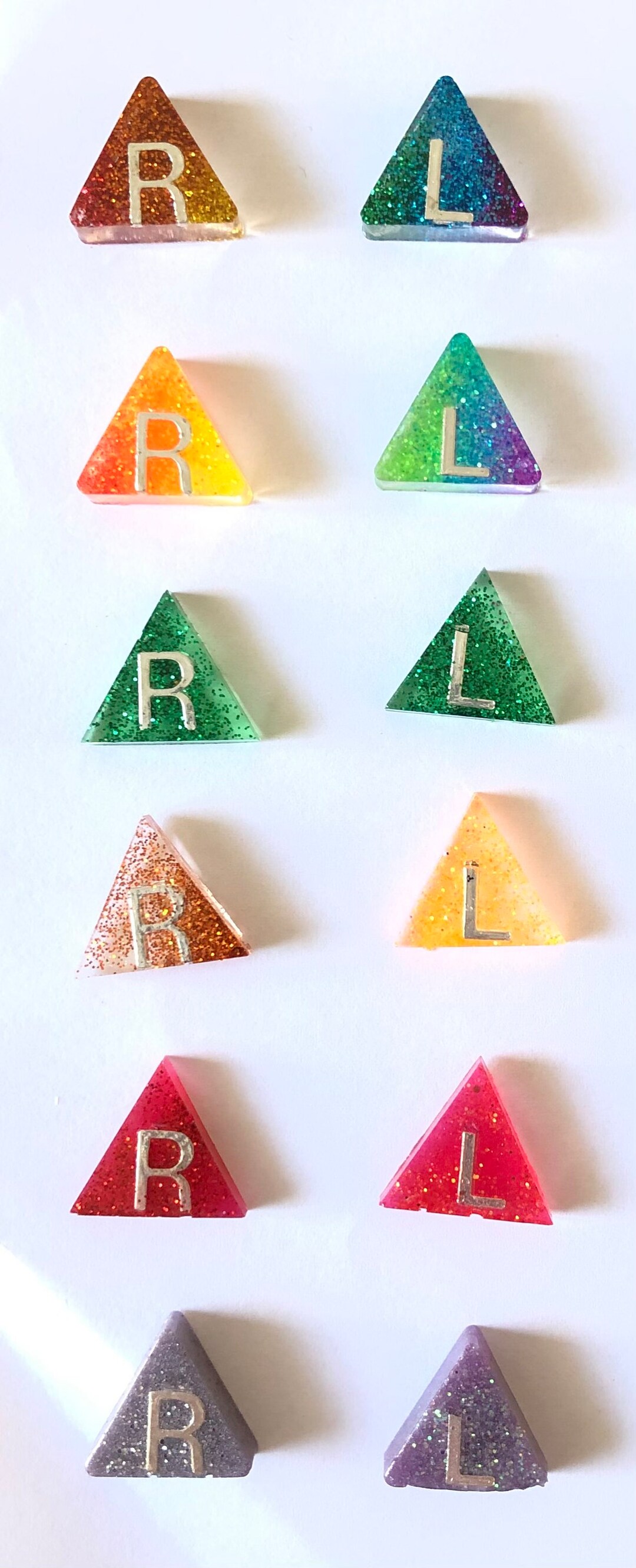Pair of Glitter Triangle Shaped X-ray Markers 1.6x1.6cm Approx - Etsy