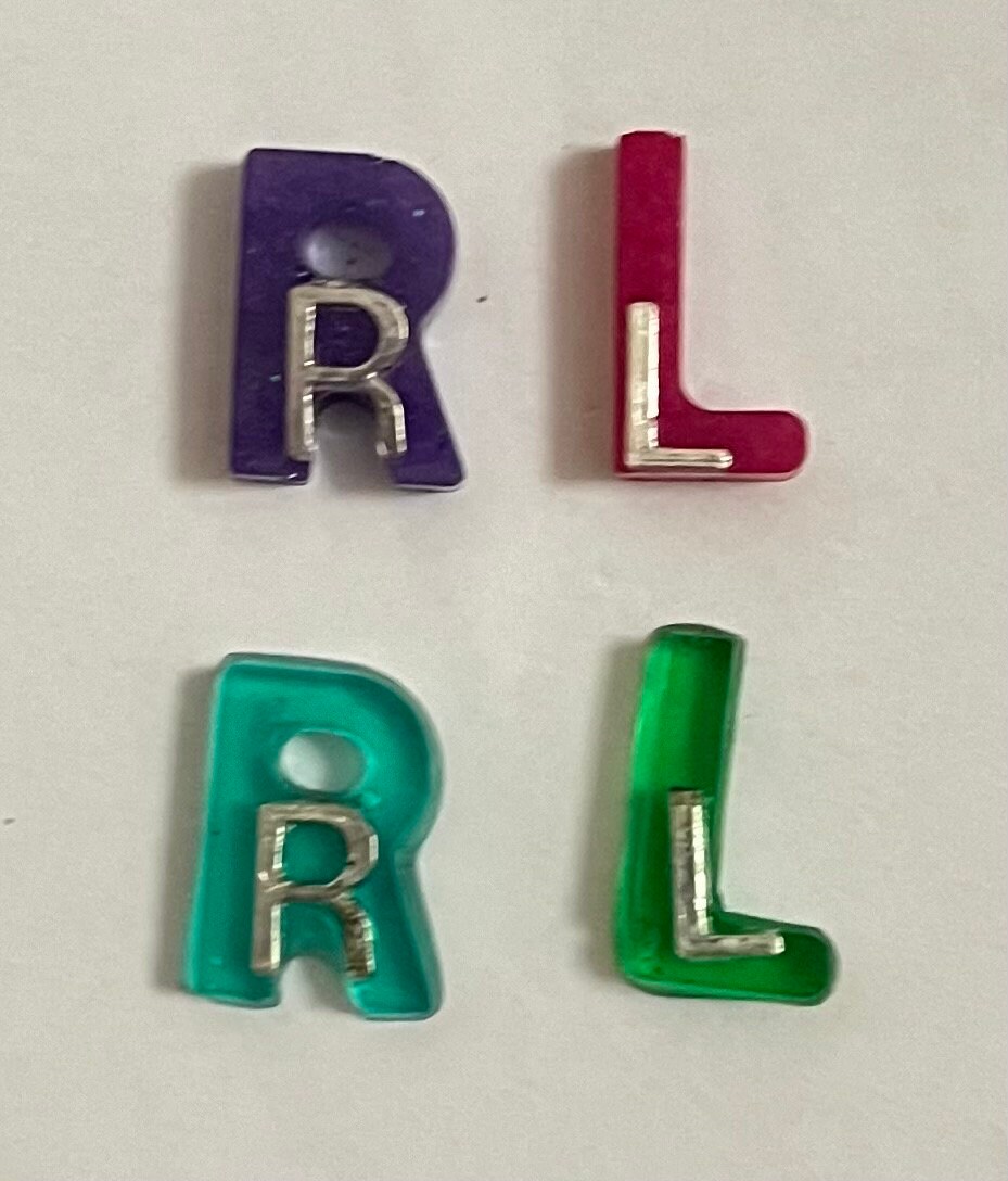 Pair of Right & Left Shaped X-ray Markers 1.8x1.7cm 1.8x1.0cm Approx - Etsy