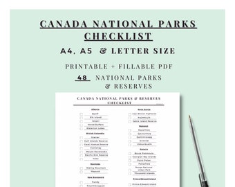 India National Parks Checklist. Printable + Fillable PDF. A4, A5 ...