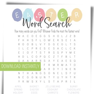 Easter Printable Games, Easter Word Search, Printable Kids Games ...