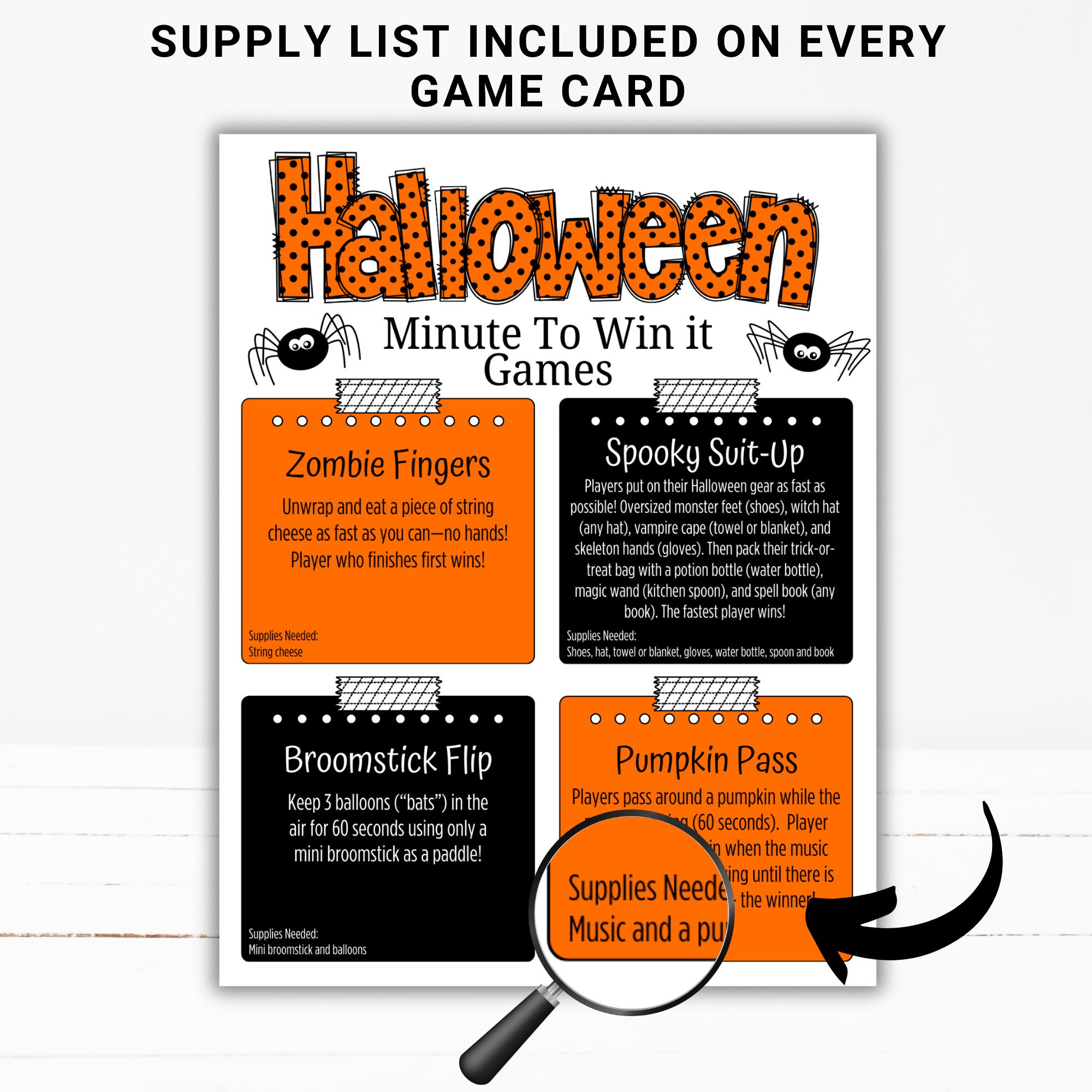 Halloween Minute to Win It Games | Fun Printable Halloween Party Games ...