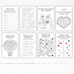 Kids Wedding Activity Book Printable, Wedding Coloring Book for Kids ...