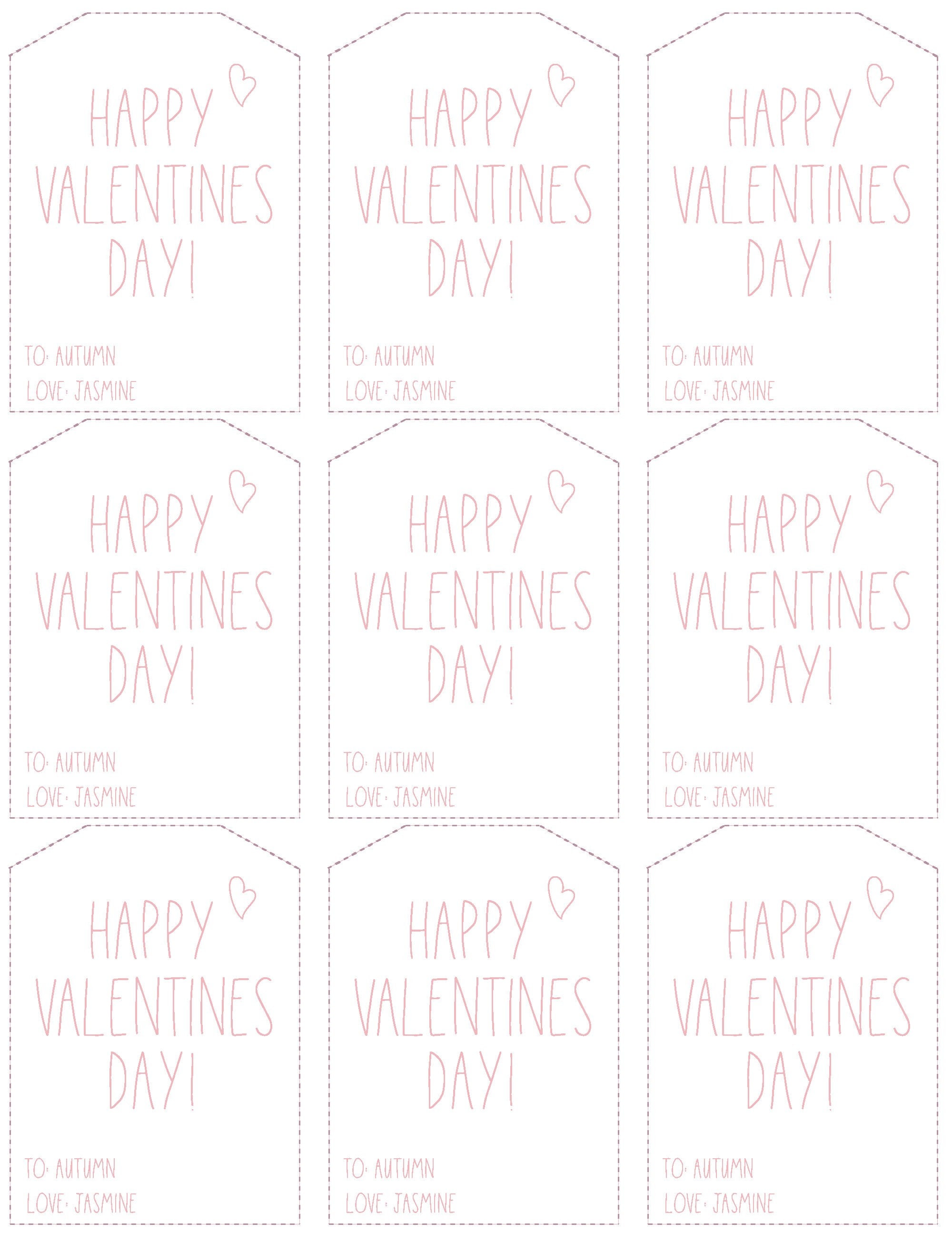 Valentine's Day Gift Tags, Tags, Printable Tags, Editable Valentine ...