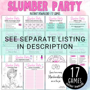 Fun Printable Slumber Party Selfie Scavenger Hunt Game | Girl Teen or ...