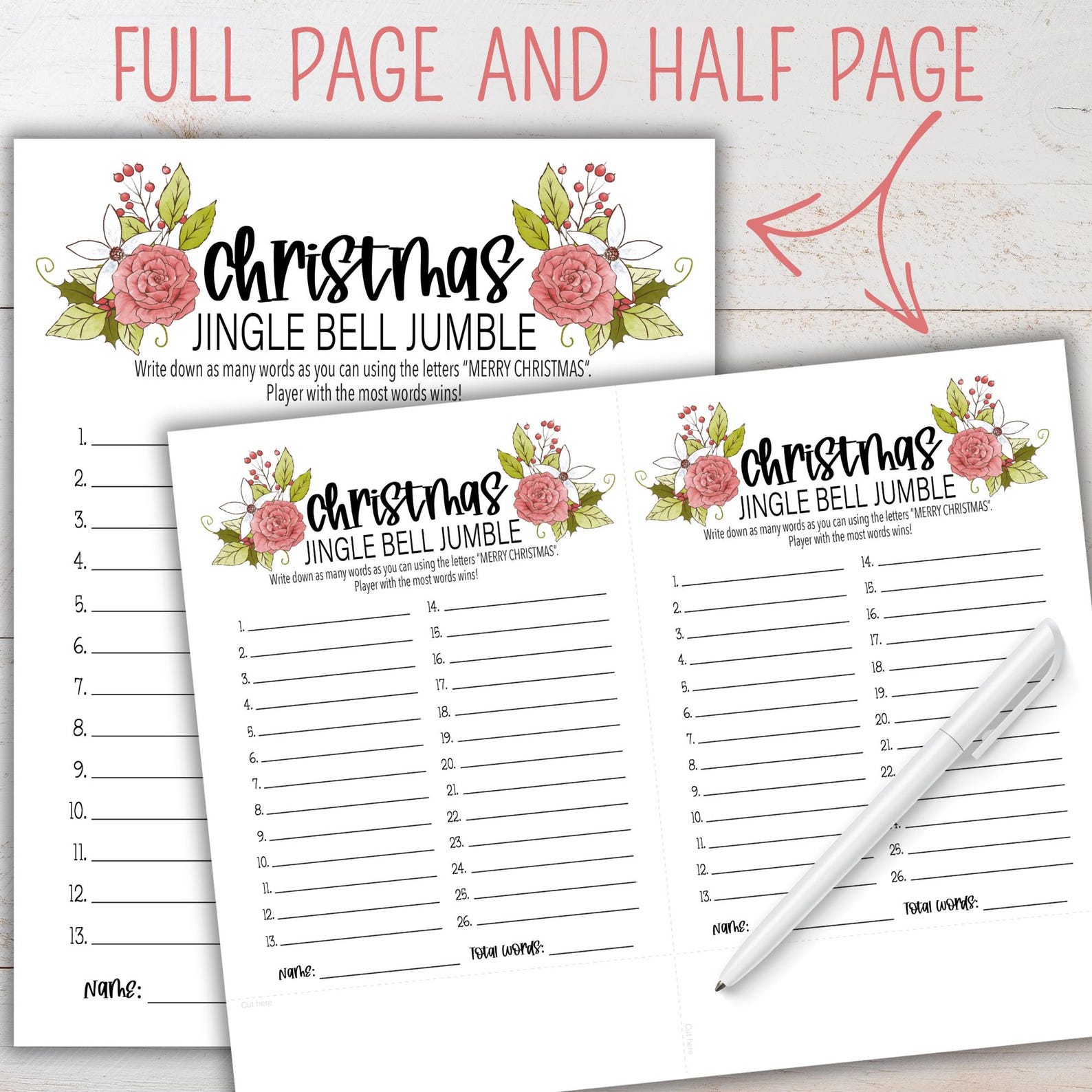 Christmas Word Game | How Many Words Can You Spell | Holiday Office ...