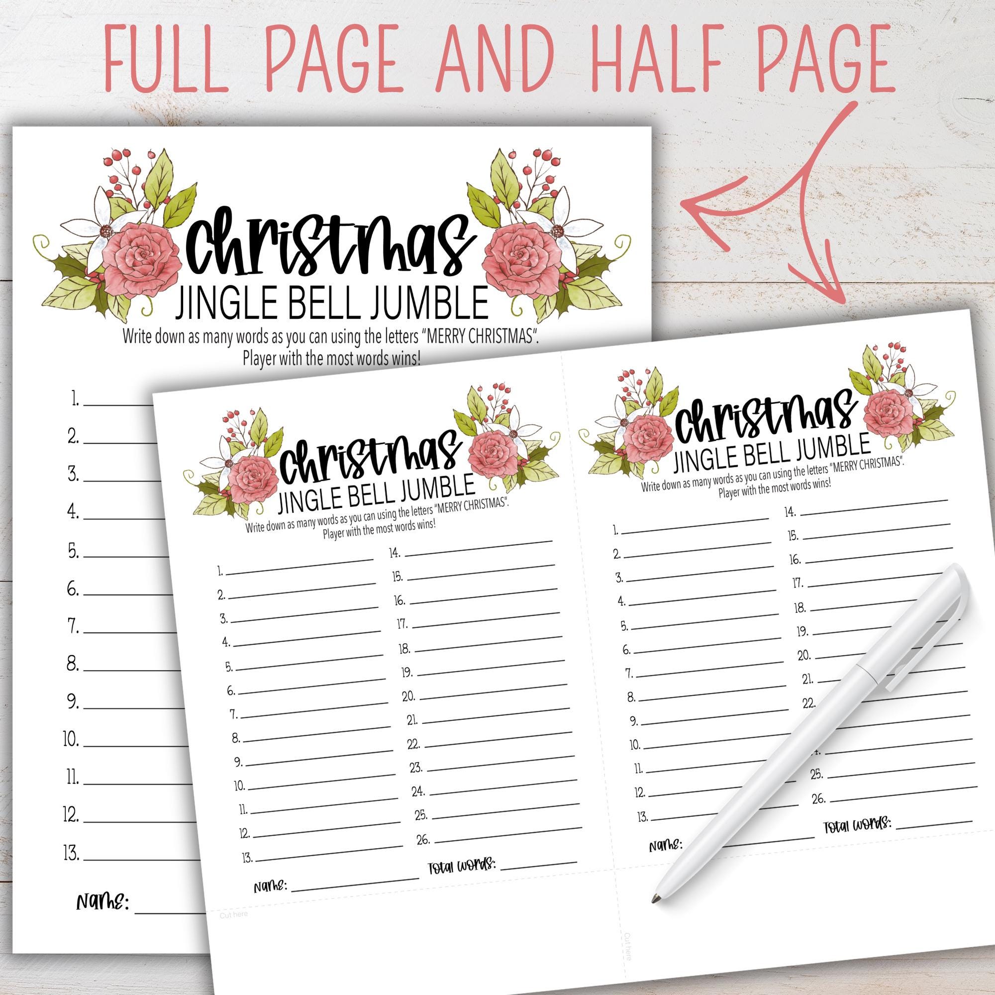 Christmas Word Game | How Many Words Can You Spell | Holiday Office ...