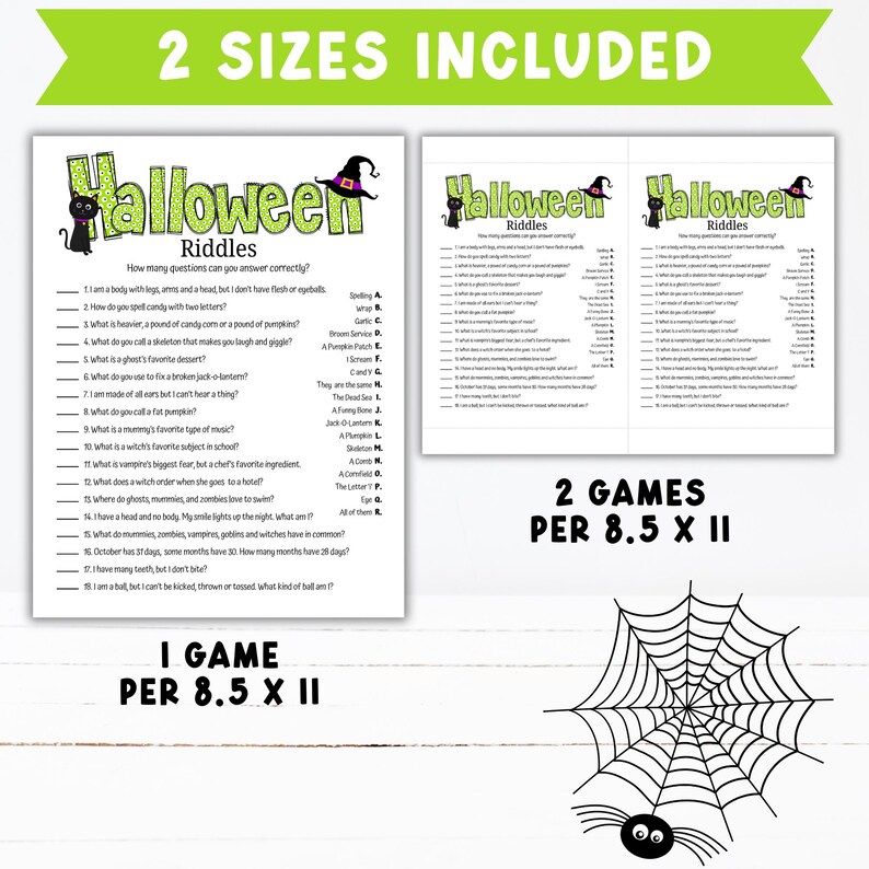 Printable and Editable Halloween Riddles Game | Halloween Office Party ...