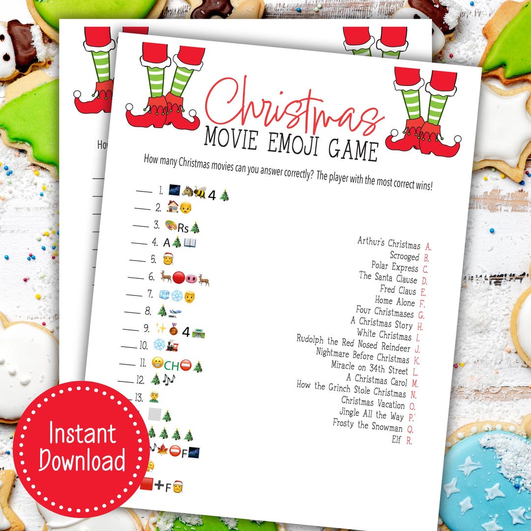 Christmas Movie Emoji Game | Christmas Gathering Game Night | Christmas ...