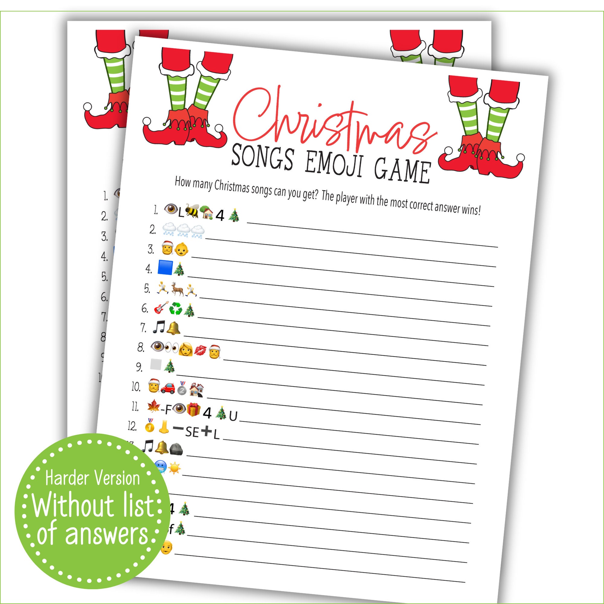 Christmas Songs Emoji Game | Christmas Gathering Game Night | Christmas ...