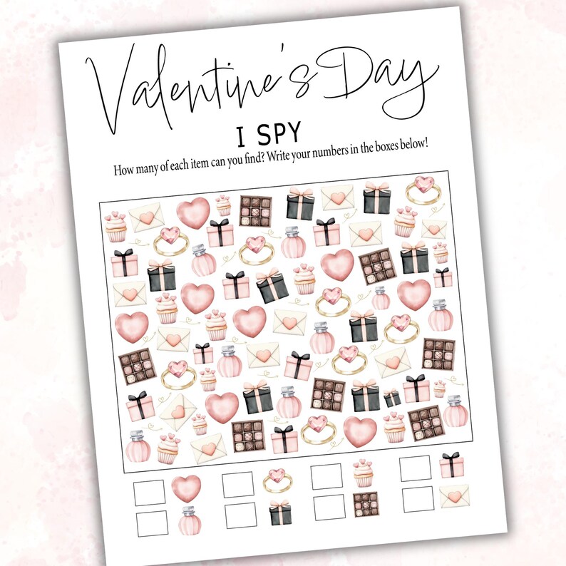 Fun Printable Valentine I SPY Search | Find the Valentine Pictures ...