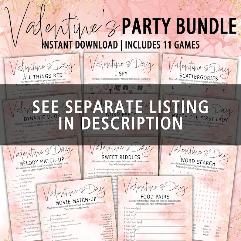 Valentines Printable Match the Love Song With the Artist Game ...