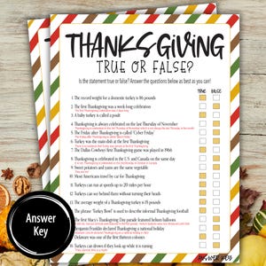 Thanksgiving True or False Questions With Border | Thanksgiving Game ...