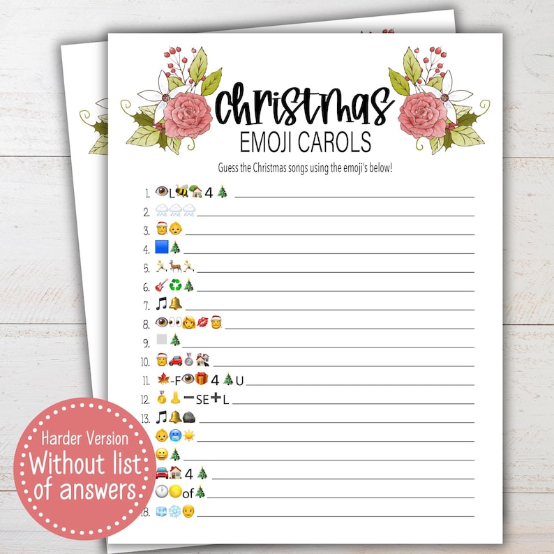 Christmas Songs Emoji Game | Christmas Gathering Game Night | Christmas ...