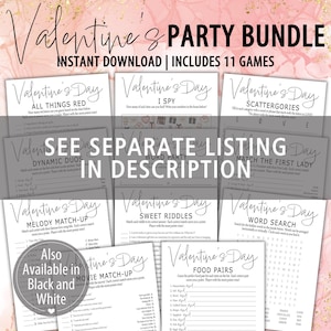 Valentines Scattergories Game | Printable Valentines Party Word Game ...
