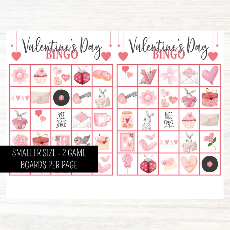 Valentines Day Bingo Game | Valentines Printable Games | Valentines ...