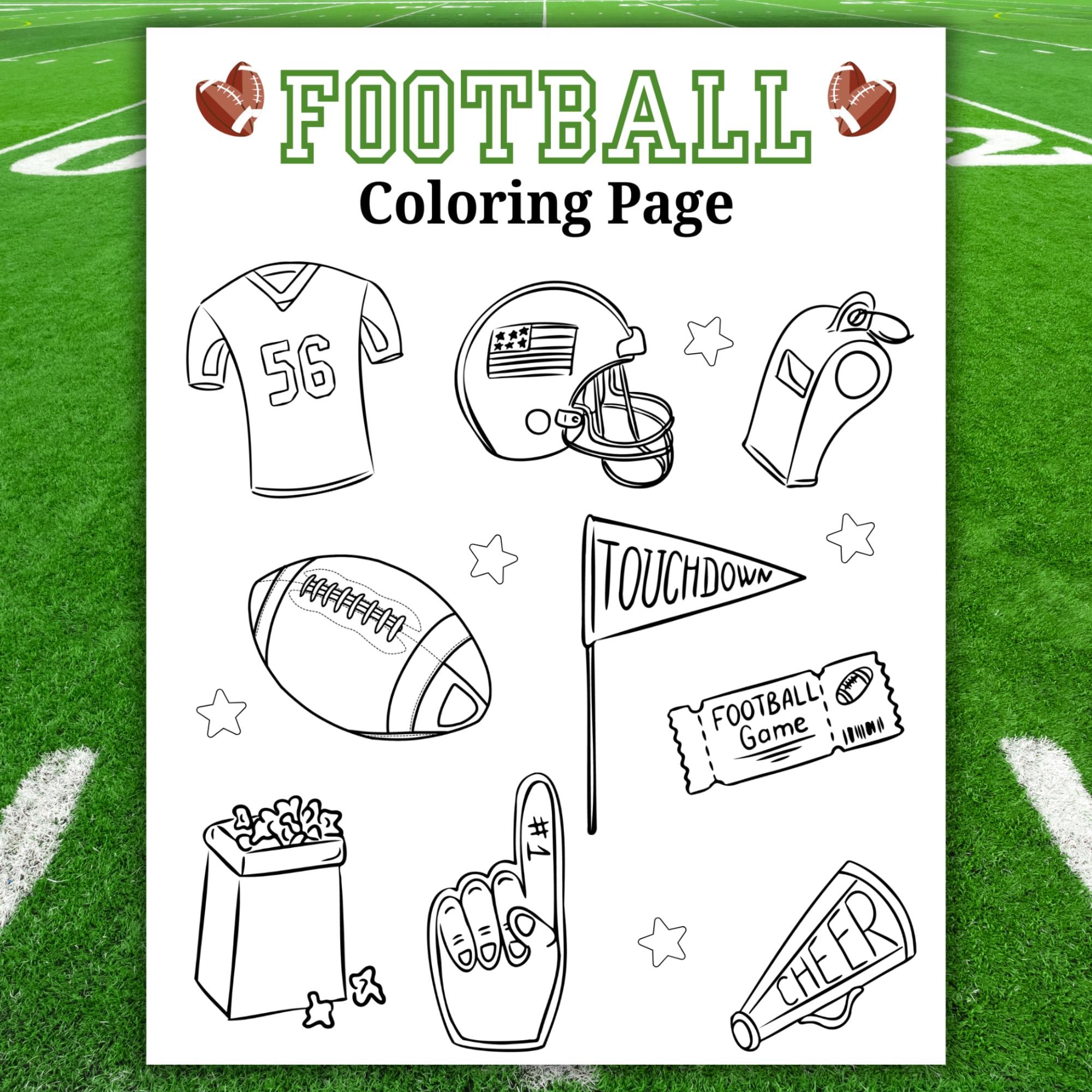 Printable Football Coloring Page Football Party Activity Football ...