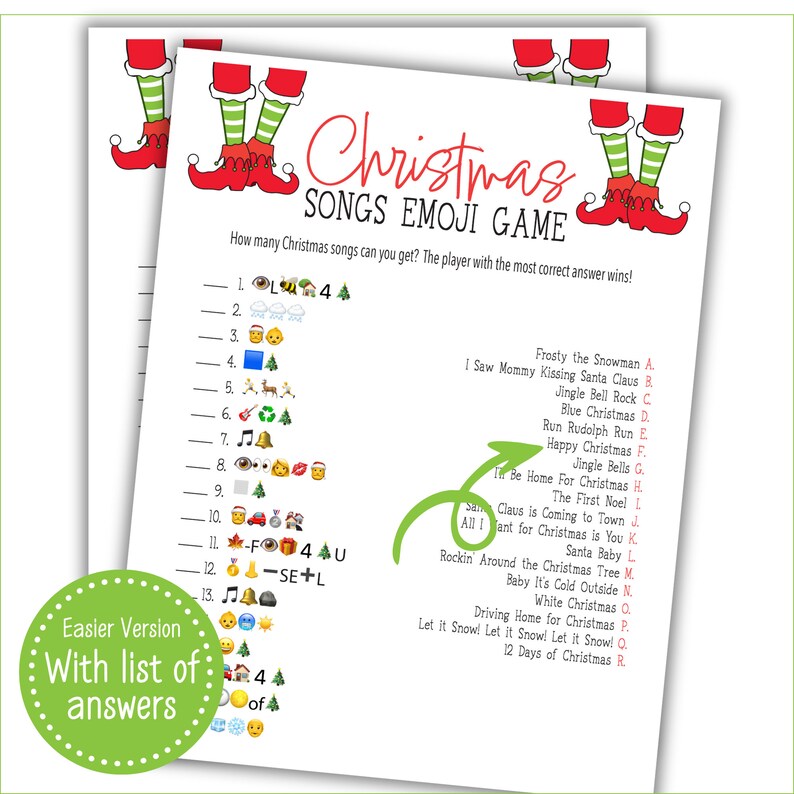 Christmas Songs Emoji Game | Christmas Gathering Game Night | Christmas ...