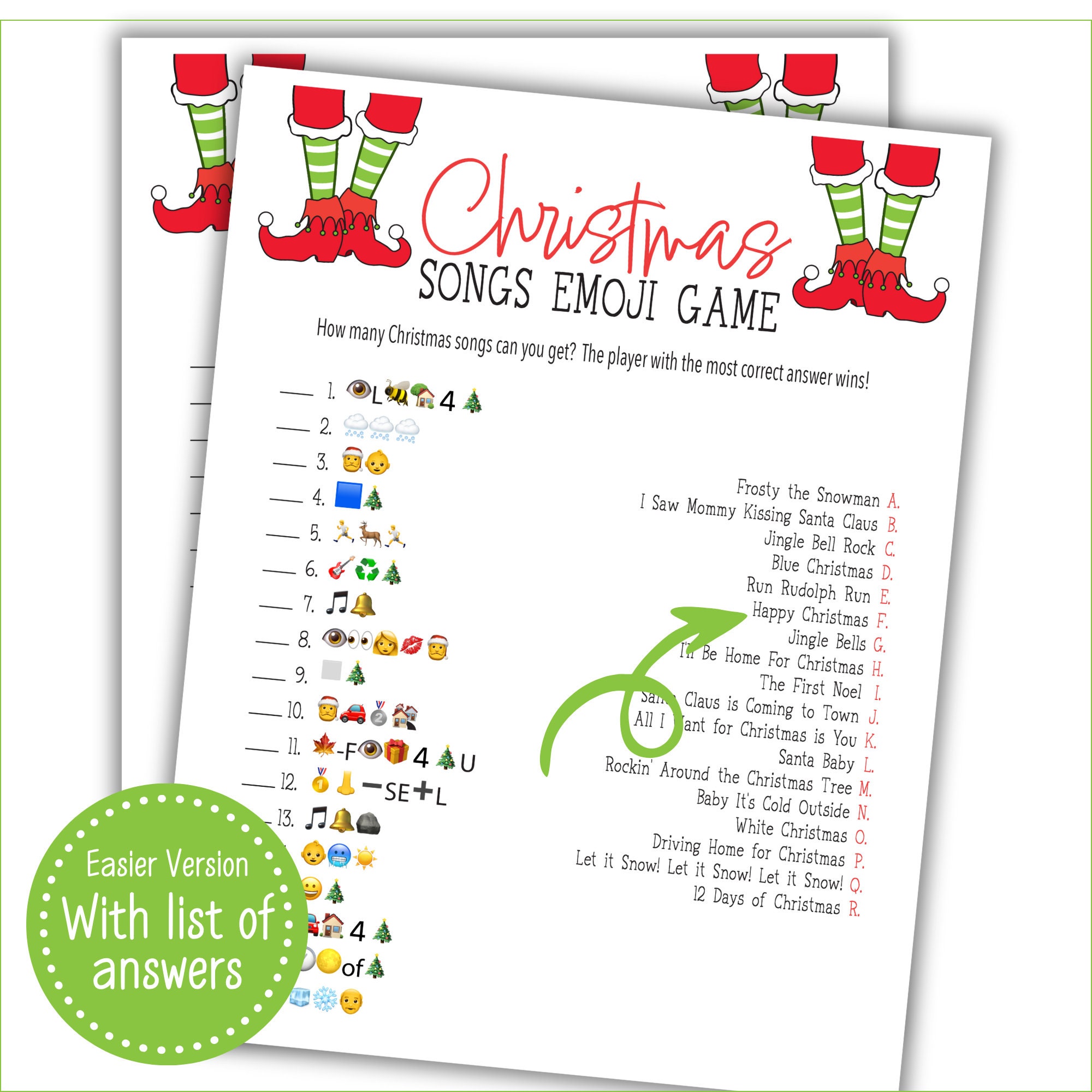 Christmas Songs Emoji Game | Christmas Gathering Game Night | Christmas ...