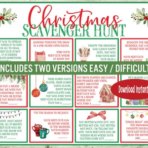 Christmas Scavenger Hunt Christmas Printable Games - Etsy