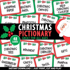 Christmas Printable Pictionary Game | Holiday Pictionary | Classroom ...