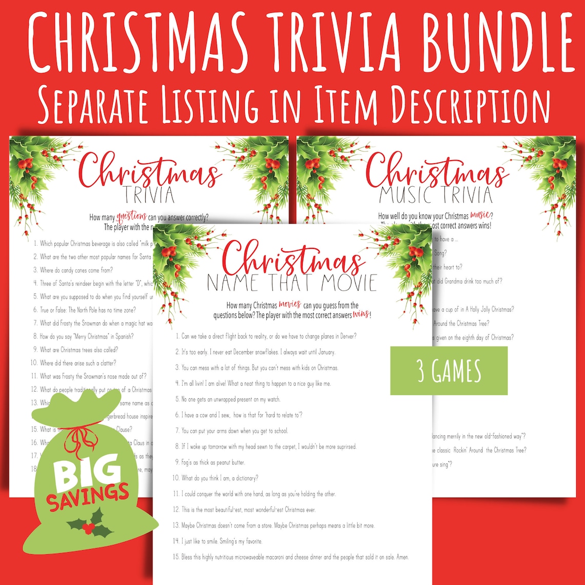 Christmas Printable Games Would You Rather Christmas Games Christmas ...