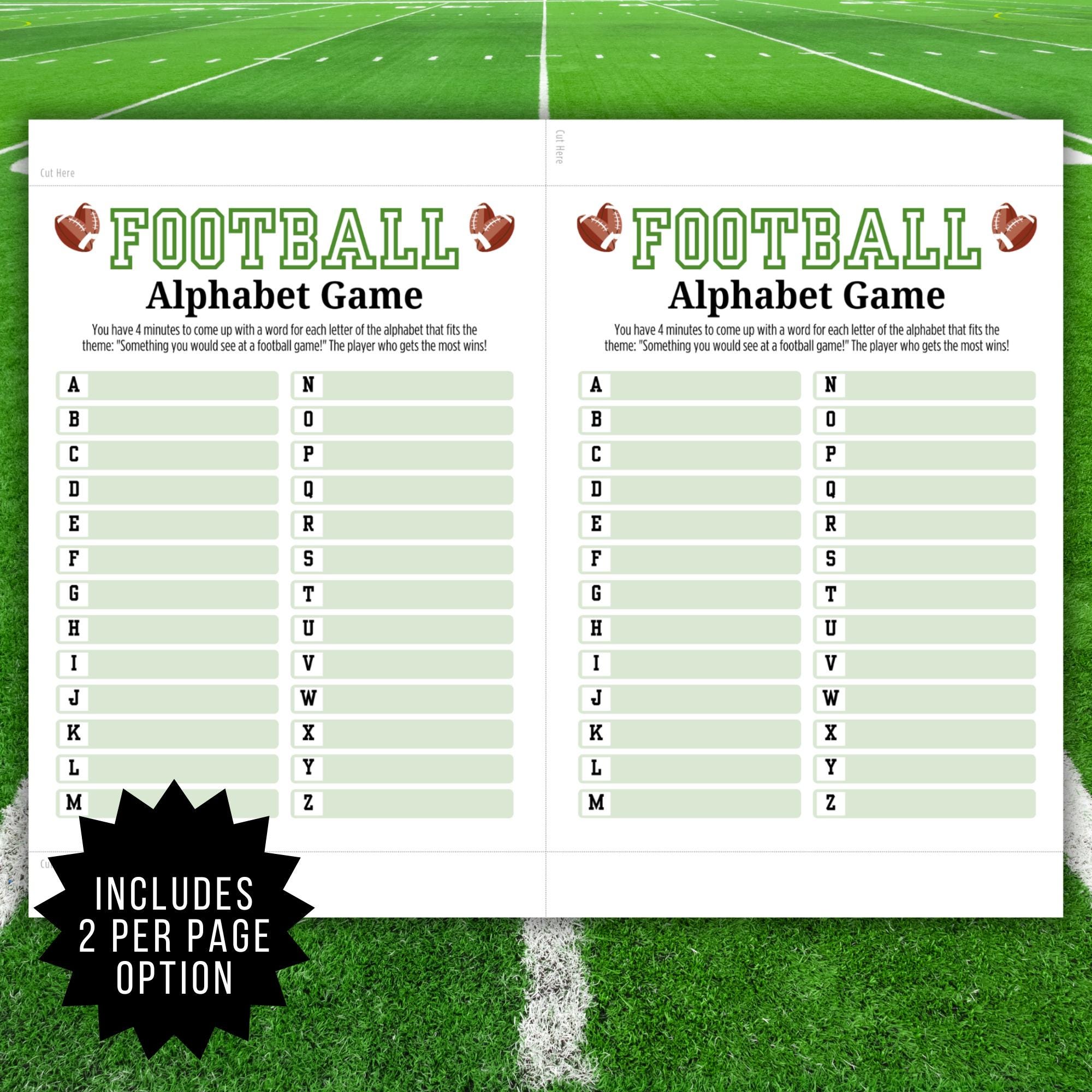 Printable Football Alphabet Game | Football Party Fun Word Game ...