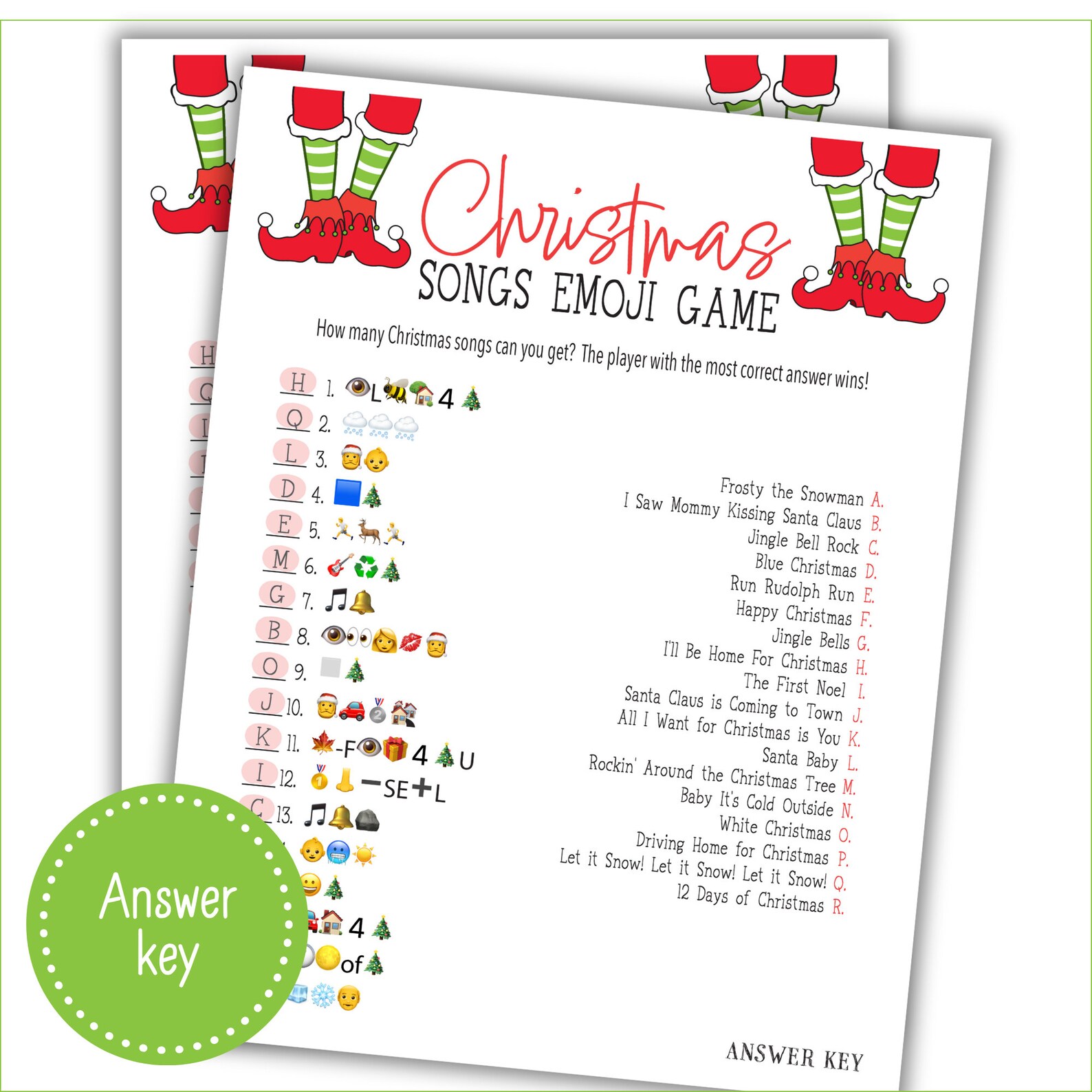 Christmas Songs Emoji Game | Christmas Gathering Game Night | Christmas ...