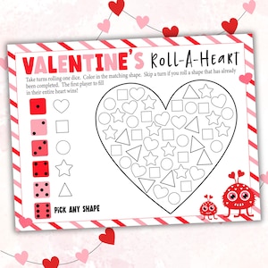 Fun Printable Valentine Roll a Dice Game for All Ages | Valentine ...