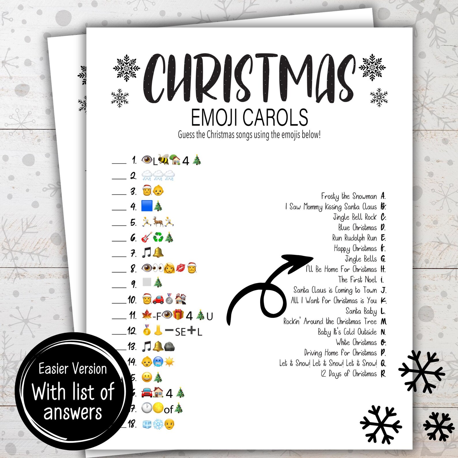 Christmas Songs Emoji Game | Christmas Gathering Game Night | Christmas ...